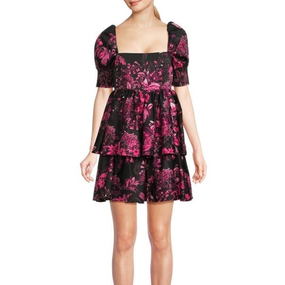 Alice + Olivia | Dresses | Emmalou Stretch Cotton Tiered Minidress ...